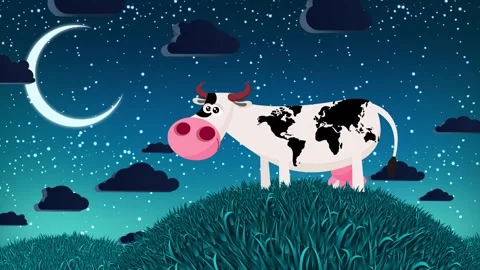 Cartoon spotty black and white earth map | Stock Video | Pond5