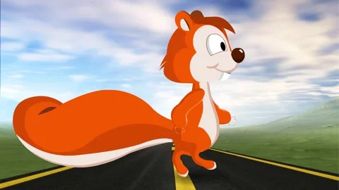 cartoon squirrel walking 2d animation, c... | Stock Video | Pond5