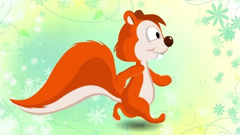 cartoon squirrel walking 2d animation, c... | Stock Video | Pond5