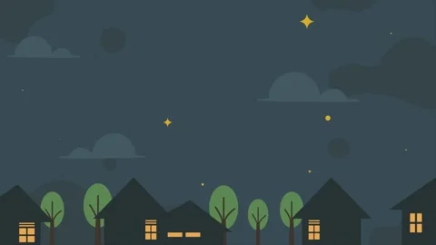 Cartoon Starry Night Sky Animation | Stock Video | Pond5