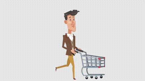 Cartoon stylish fancy guy character runn... | Stock Video | Pond5