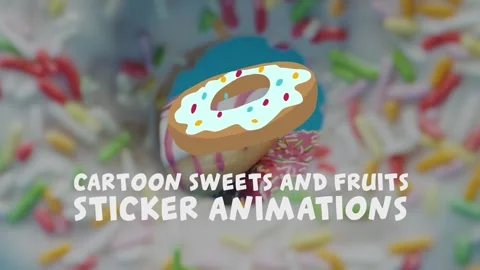 Cartoon Sweets And Fruits Sticker Animations for After Effects ~ After ...