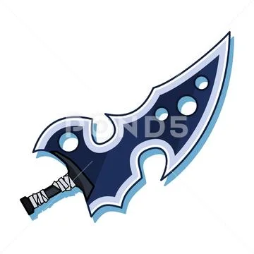 Cartoon sword, 2d, comic, fantasy weapon, icon game, vector ...