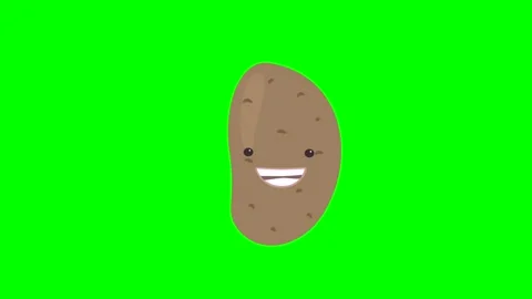 Cartoon talking potato loop with alpha c... | Stock Video | Pond5
