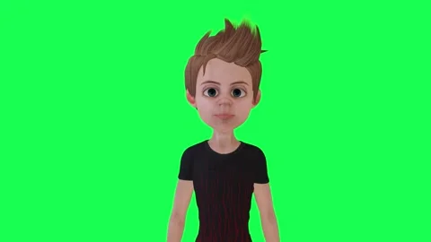 Cartoon thin boy face acting front angle... | Stock Video | Pond5