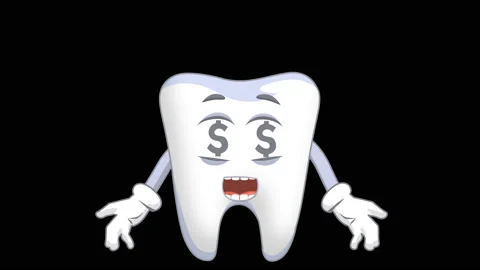 Cartoon Tooth Dollar Sign in Eyes Money ... | Stock Video | Pond5
