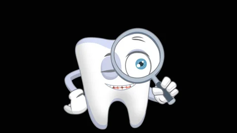 Cartoon Tooth looks into a magnifying gl... | Stock Video | Pond5