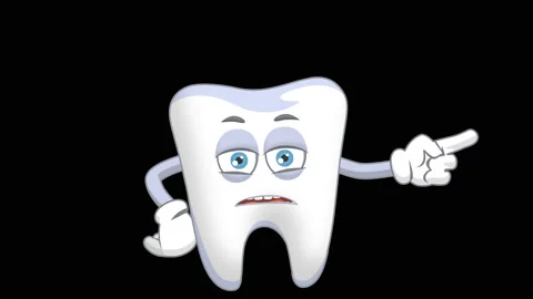 Cartoon Tooth Right Pointer Gesture Ani... | Stock Video | Pond5