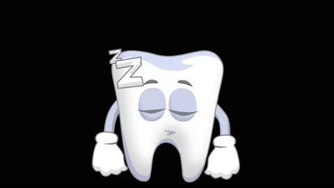 Cartoon Tooth Sleeping Rest Animation wi... | Stock Video | Pond5
