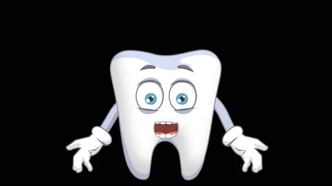 Cartoon Tooth Surprised Animation with ... | Stock Video | Pond5