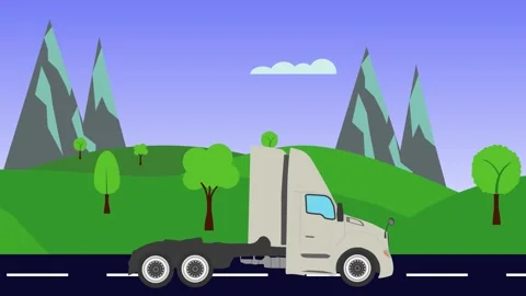 Cartoon Truck running on the way animati... | Stock Video | Pond5