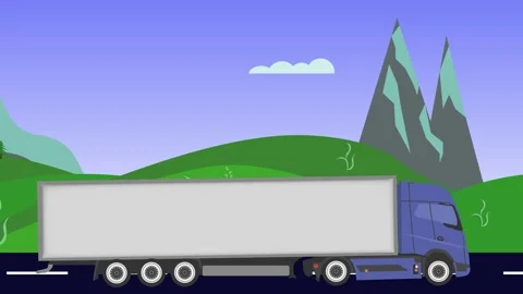 Cartoon Truck running on the way animati... | Stock Video | Pond5
