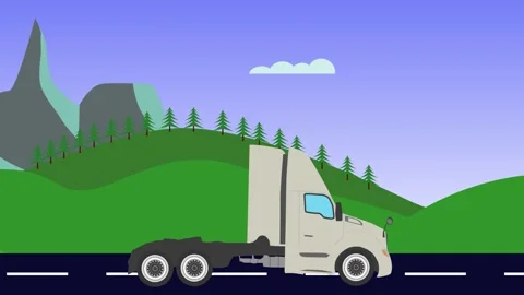 Cartoon Truck running on the way animati... | Stock Video | Pond5