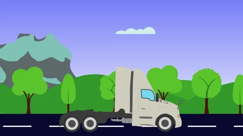 Cartoon Truck running on the way animati... | Stock Video | Pond5