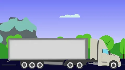 Cartoon Truck running on the way animati... | Stock Video | Pond5