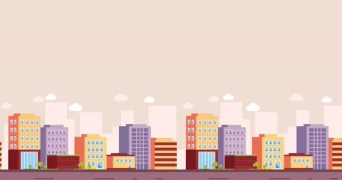 cartoon urban animation background in th... | Stock Video | Pond5