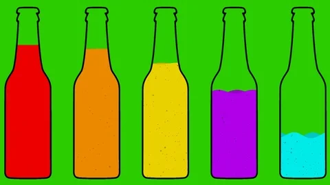 Cartoon Vector Bottles Filling Up Animat... | Stock Video | Pond5