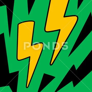 Cartoon vector funny cute Comic characters, thunderbolt.: Royalty Free ...