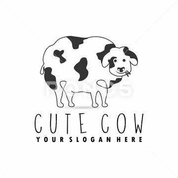 Cartoon vector illustration of a cute cow shape. ~ Clip Art #162998339