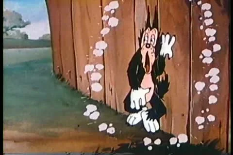 Cartoon of wolf pinned by flying meat cl... | Stock Video | Pond5