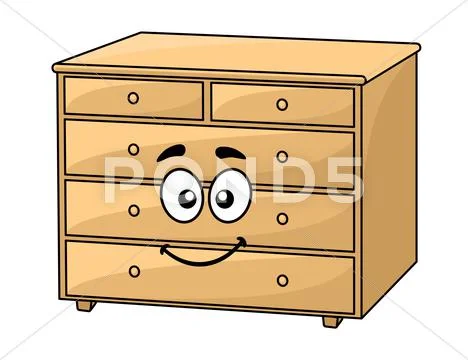 Cartoon wooden chest of drawers: Royalty Free #36772110