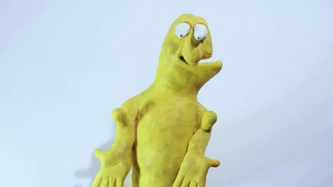 cartoon yellow plasticine character over... | Stock Video | Pond5