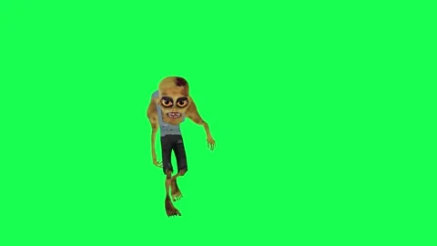 Cartoon zombie break dance green screen ... | Stock Video | Pond5