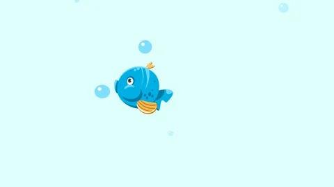 Cartoony Fish Swimming 4K Animation Vect... | Stock Video | Pond5