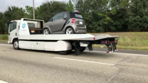 Carvana rollback delivery truck with Sma... | Stock Video | Pond5