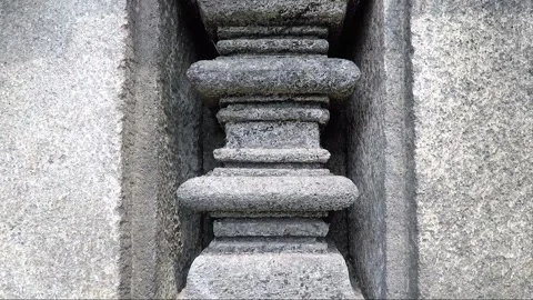 Carving on the terrace wall, Vishnu Temp... | Stock Video | Pond5