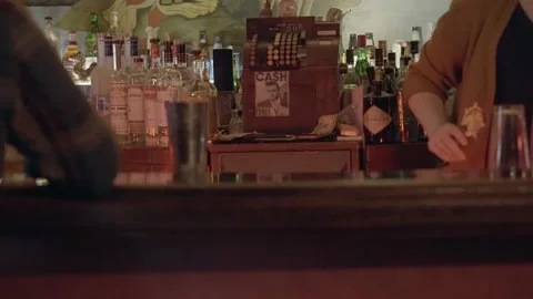 cash only dive bar register | Stock Video | Pond5