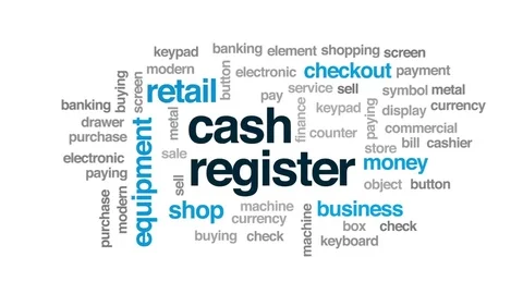Cash register animated word cloud, text ... | Stock Video | Pond5