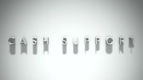 cash support 3D title animation white te... | Stock Video | Pond5