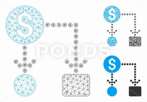 Cashflow Vector Mesh 2D Model and Triangle Mosaic Icon ~ Clip Art ...