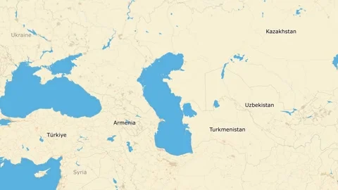 Caspian Sea Map in Europe, imaginary Ma... | Stock Video | Pond5