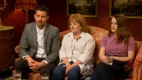 Cast members getting interviewed for 'Do... | Stock Video | Pond5