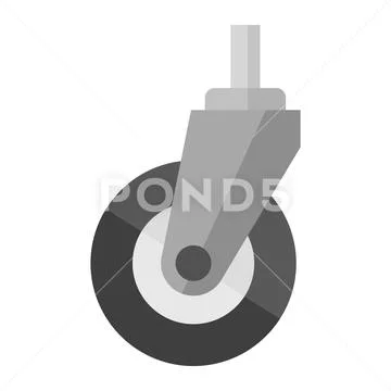 Caster wheel flat clipart vector illustration: Royalty Free #166238506