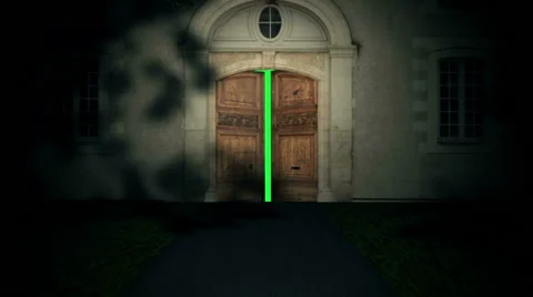 Castle door opening to green screen | Stock Video | Pond5