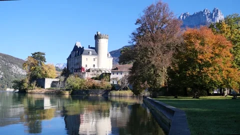 Castle of Duingt, near the lake of Annec... | Stock Video | Pond5