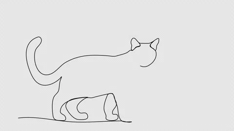 Cat Drawing Line Stock Video Footage | Royalty Free Cat Drawing Line ...