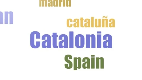 Catalonia Word Cloud Animated On White B... | Stock Video | Pond5