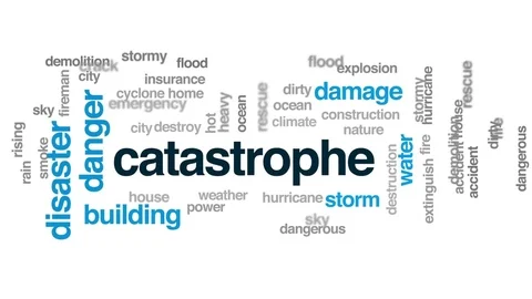 Catastrophe animated word cloud, text de... | Stock Video | Pond5