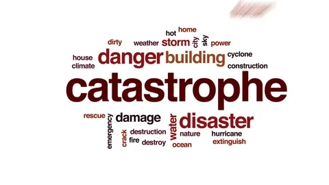 Catastrophe animated word cloud, text de... | Stock Video | Pond5