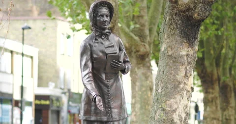 Catherine Booth statue in Mile End, Lond... | Stock Video | Pond5
