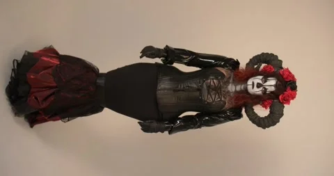 Catrina Cosplay girl looking around and ... | Stock Video | Pond5