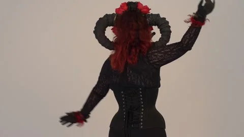 Catrina Cosplay girl turning around sens... | Stock Video | Pond5