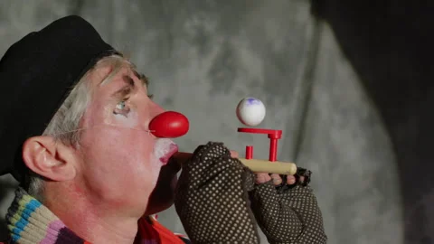 Caucasian Clown Showing Trick Using Hand... | Stock Video | Pond5