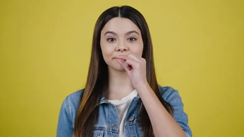 Caucasian cute teen girl smiling cutely ... | Stock Video | Pond5