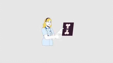 Caucasian female radiologist line 2D cha... | Stock Video | Pond5