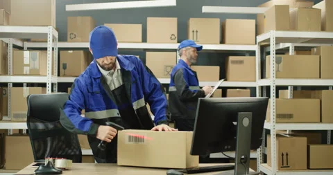 Caucasian handsome mailman in uniform st... | Stock Video | Pond5